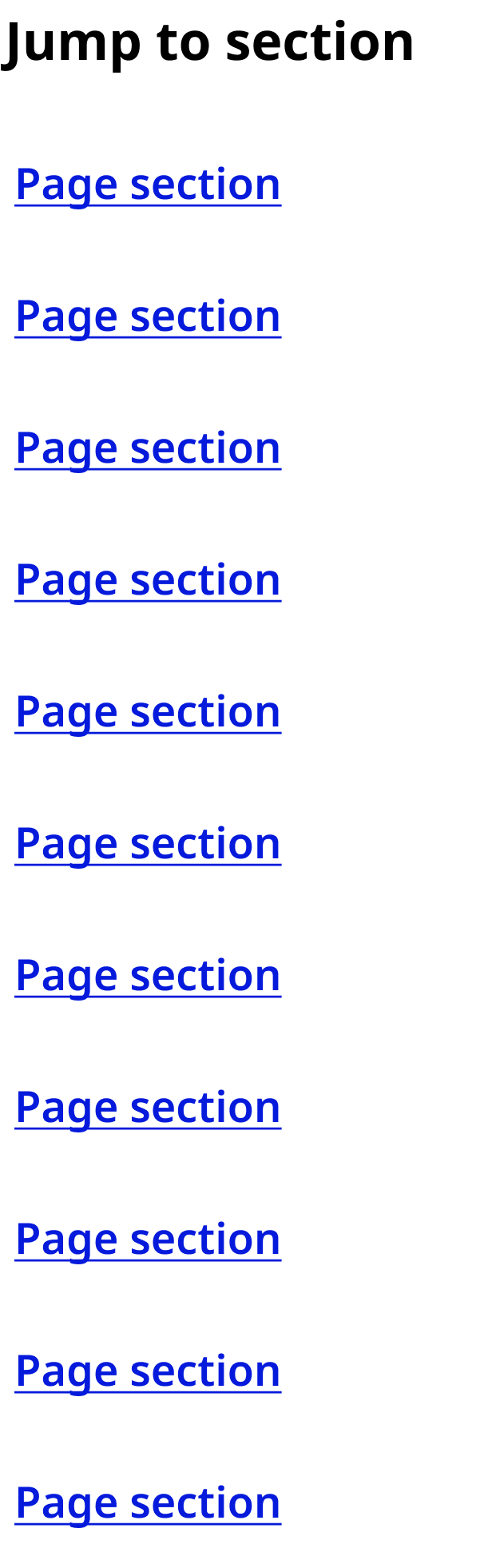 Jump links - NYC Digital Design System